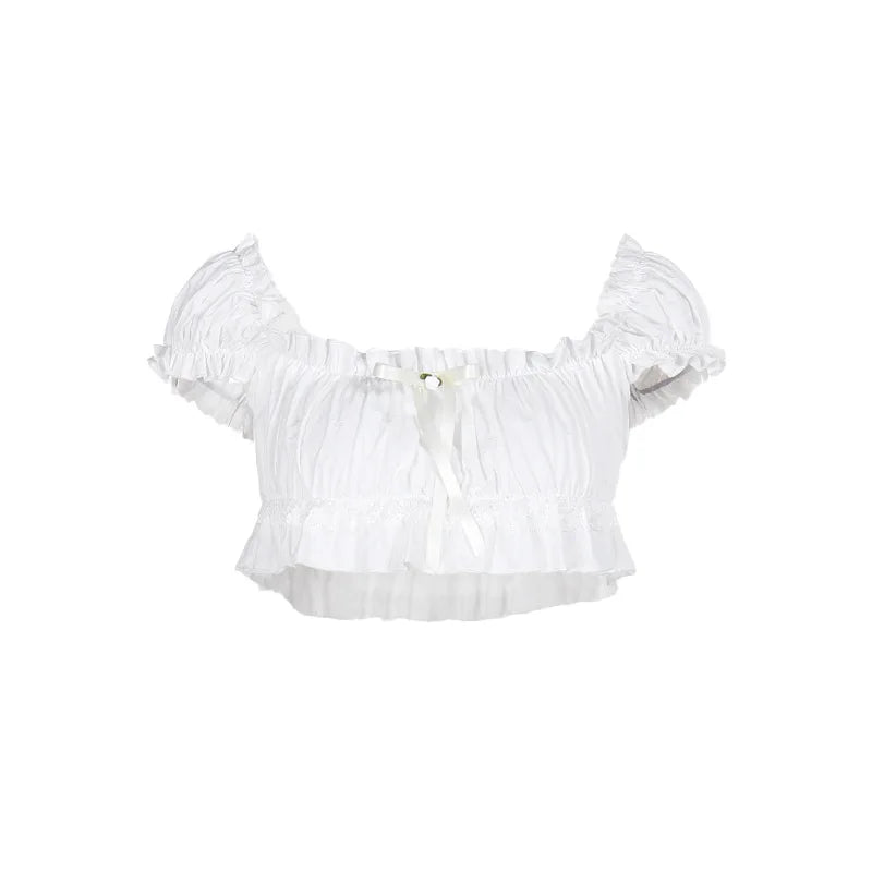 Y2K Cottagecore Milkmaid Crop Top - Spring/Summer 2024 – AL ZOMORED